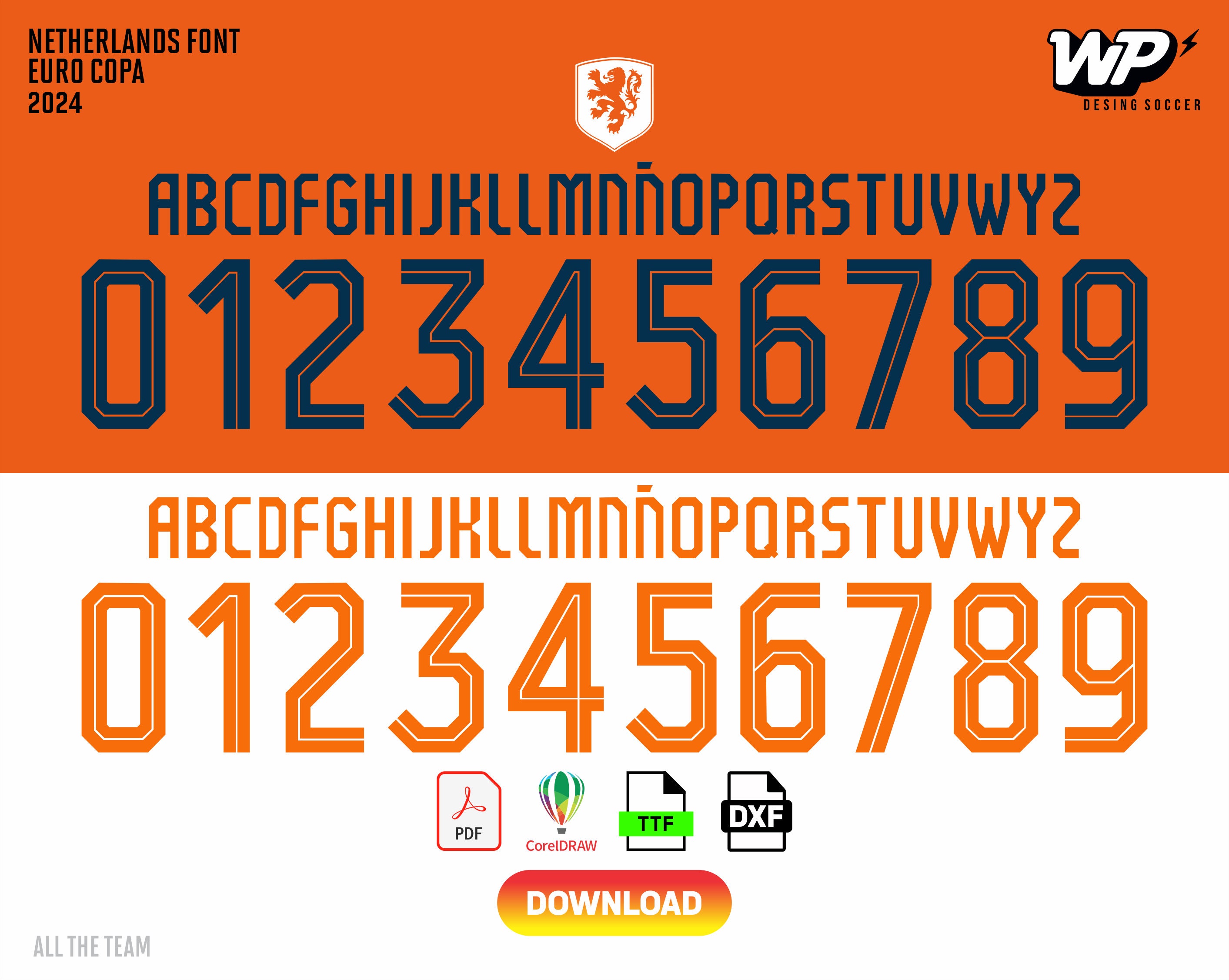 Font Netherlands EUROCOPA 2024 Dxf, Pdf, Ttf and Crd - Etsy