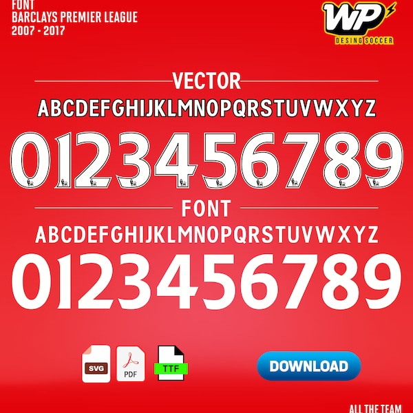 Premier League Font - Etsy