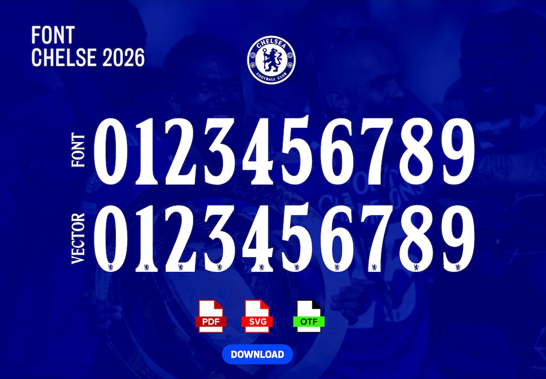 Chelsea FC 2026 OTF Font for Installation and DTF Vector Font - Etsy
