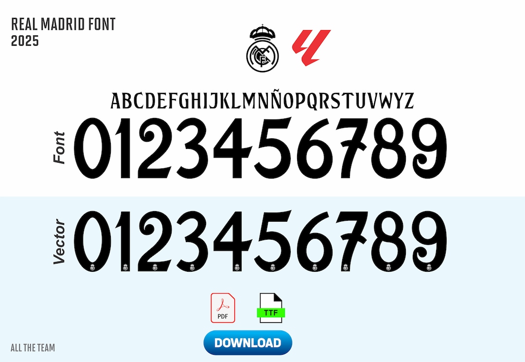 Font Real Madrid FC 2025 - Etsy