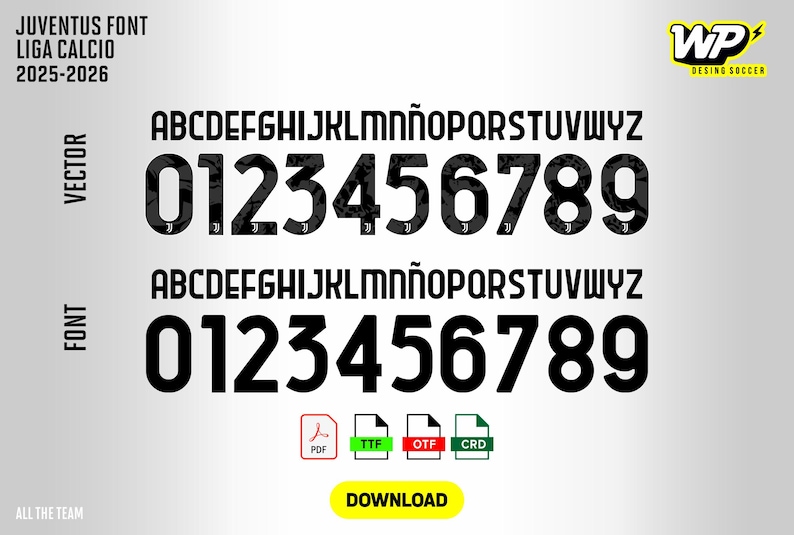 Font Juventus 2025 - 2026 in Ttf, Otf, Pdf Format - Etsy