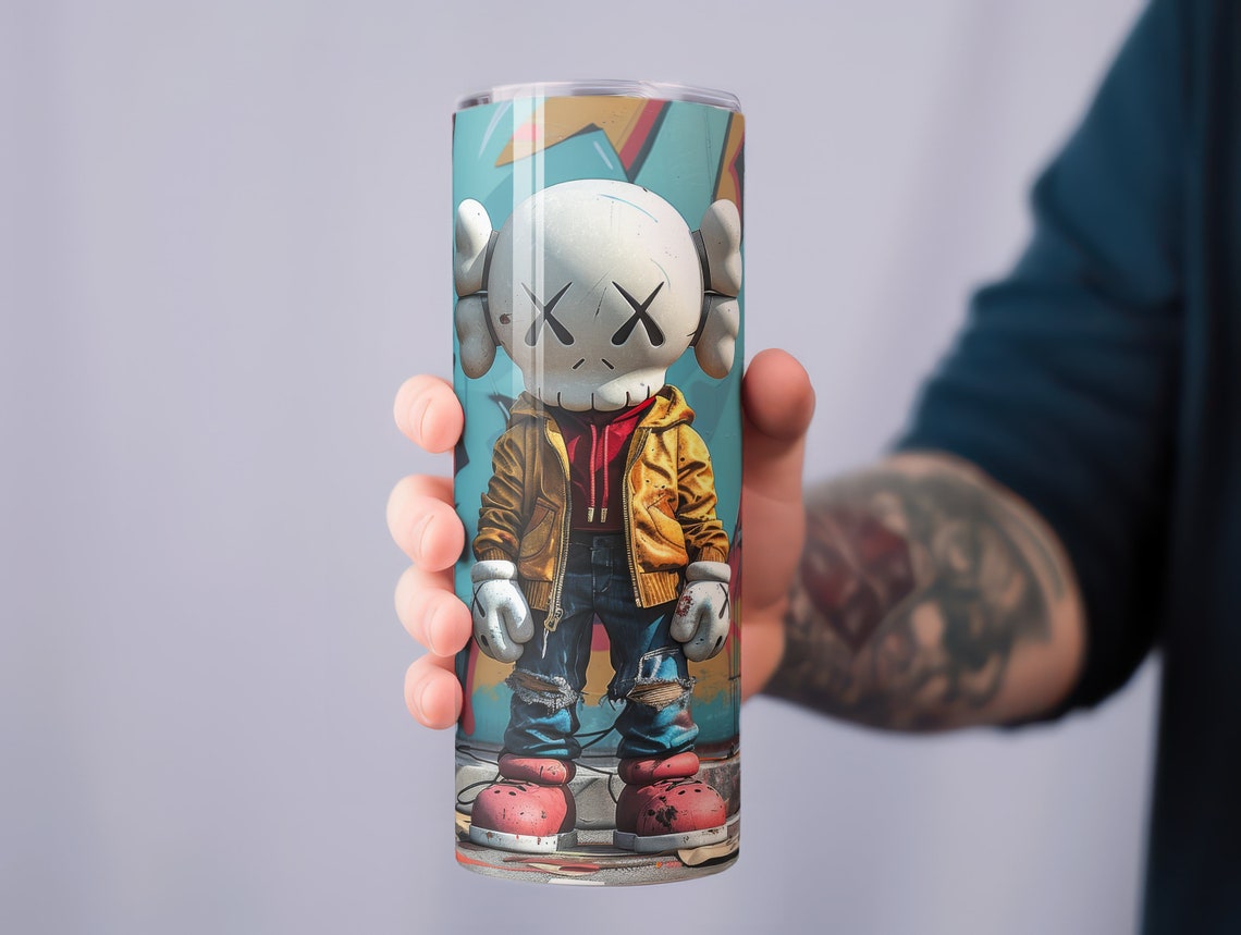 Kaws Tumbler Wrap, 20oz Skinny Tumbler Kaws Wrap PNG, Tumbler ...
