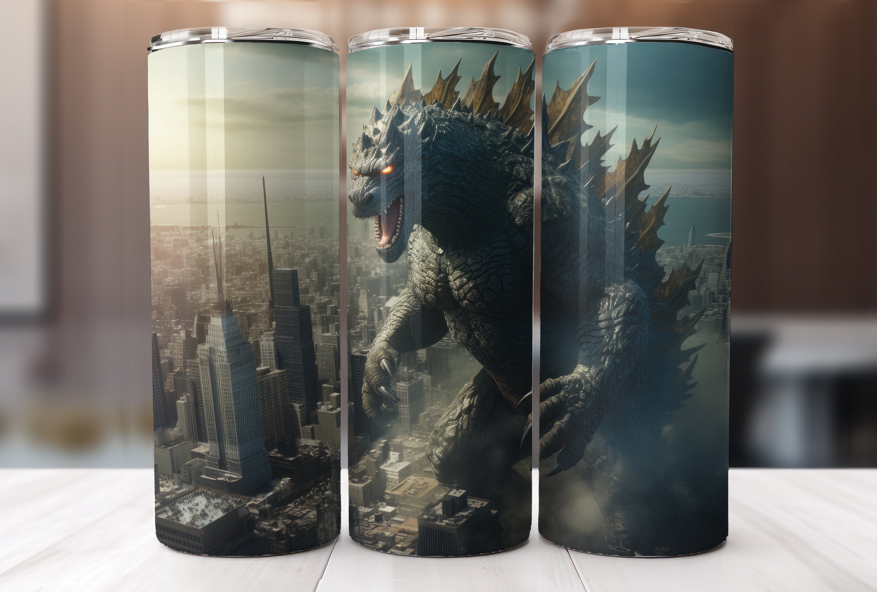 Godzilla Tumbler 20 Oz Sublimation Tumbler Design, "9.3 X 8.2" Straight ...