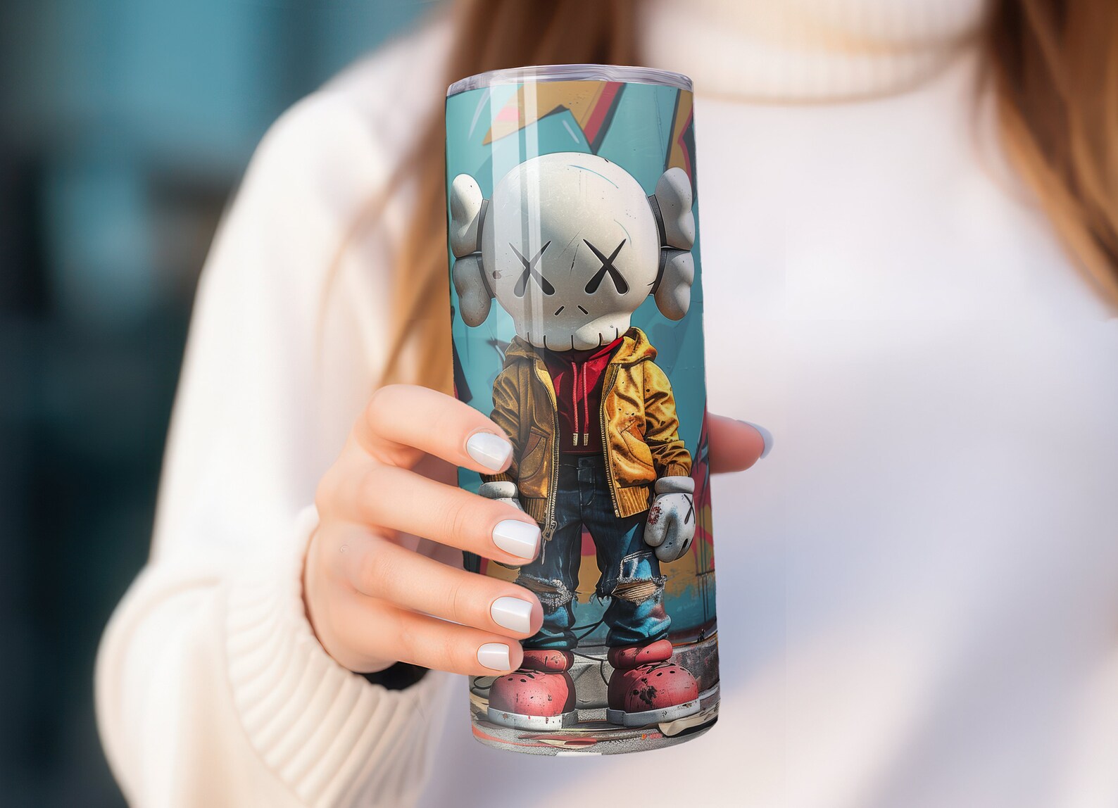 Kaws Tumbler Wrap, 20oz Skinny Tumbler Kaws Wrap PNG, Tumbler ...