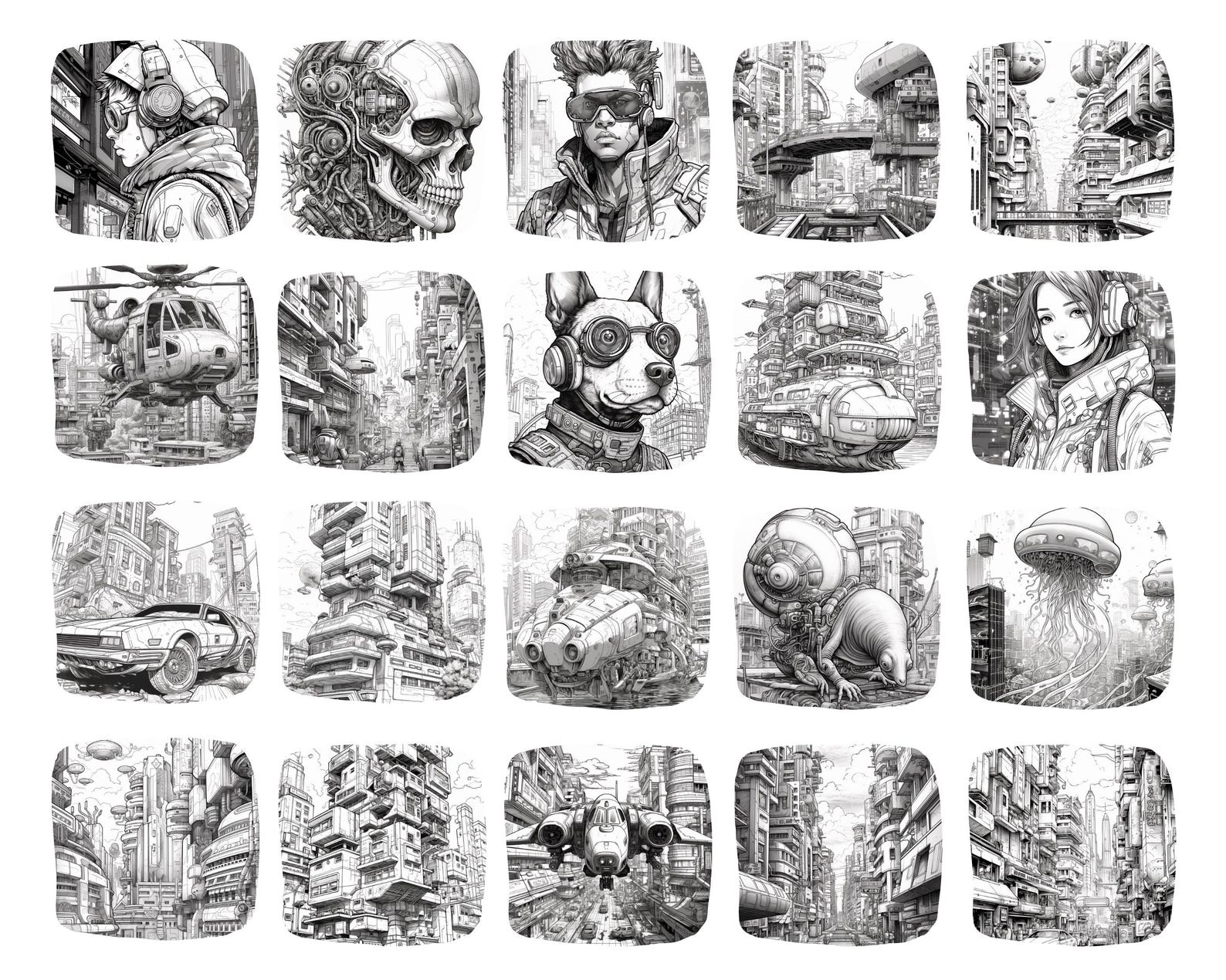 Cyberpunk Coloring Pages, Cyberpunk Coloring Book, Coloring Pages ...