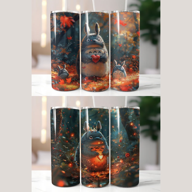 Totoro Tumbler Wrap, 20oz Skinny Tumbler Totoro Wrap PNG, Tumbler ...