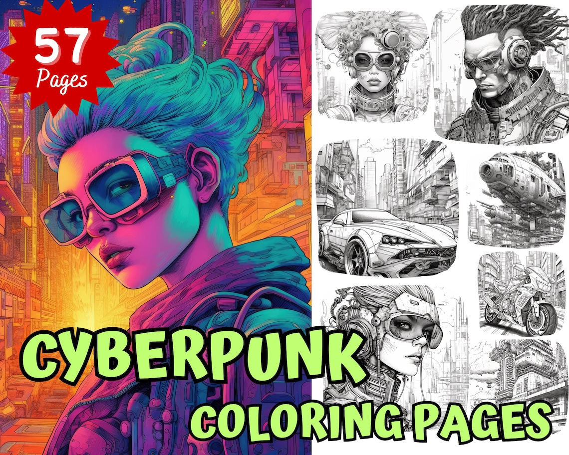 Cyberpunk Coloring Pages, Cyberpunk Coloring Book, Coloring Pages ...