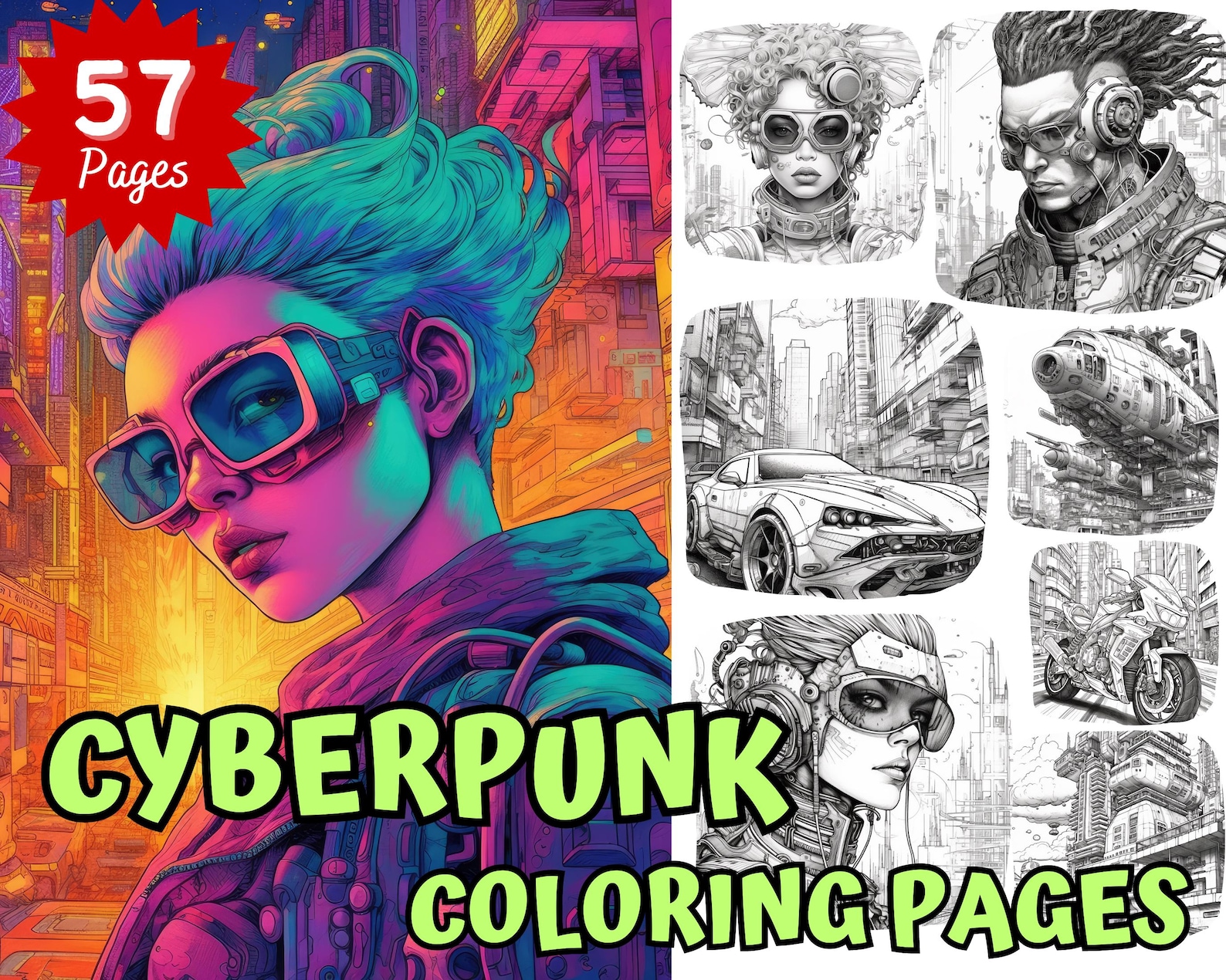 Cyberpunk Coloring Pages, Cyberpunk Coloring Book, Coloring Pages ...