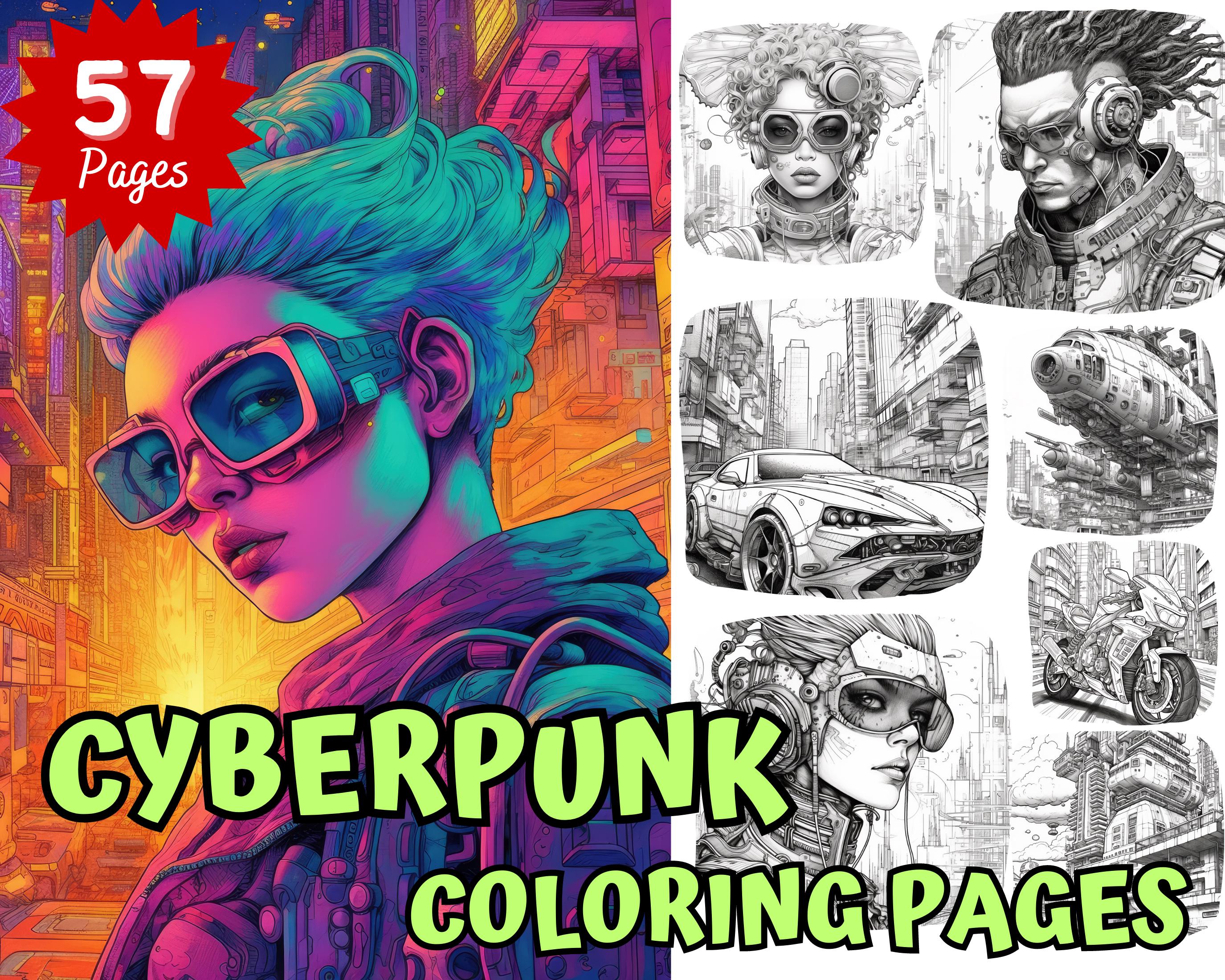 Cyberpunk Coloring Pages, Cyberpunk Coloring Book, Coloring Pages ...