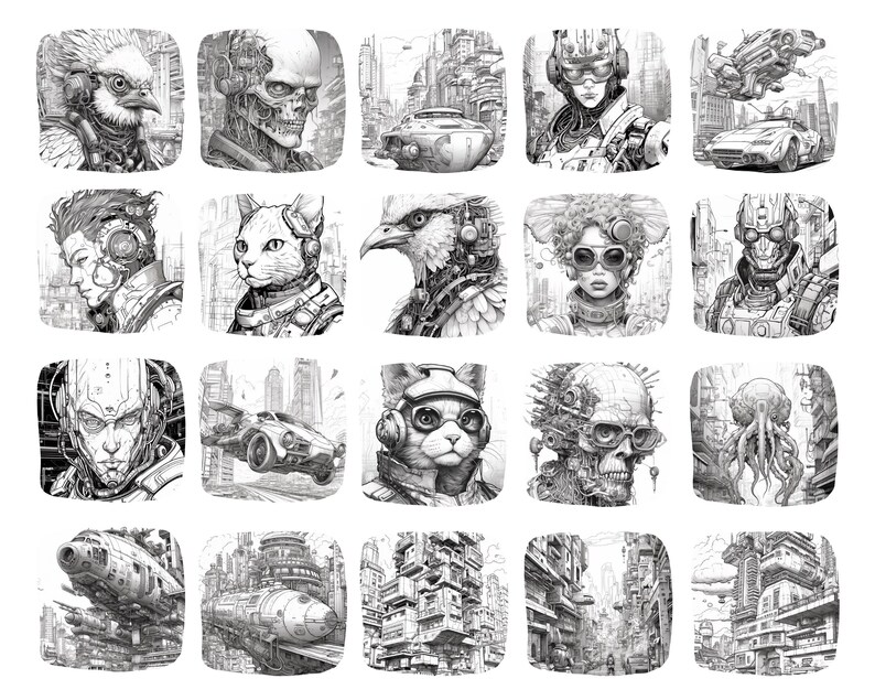 Cyberpunk Coloring Pages, Cyberpunk Coloring Book, Coloring Pages ...