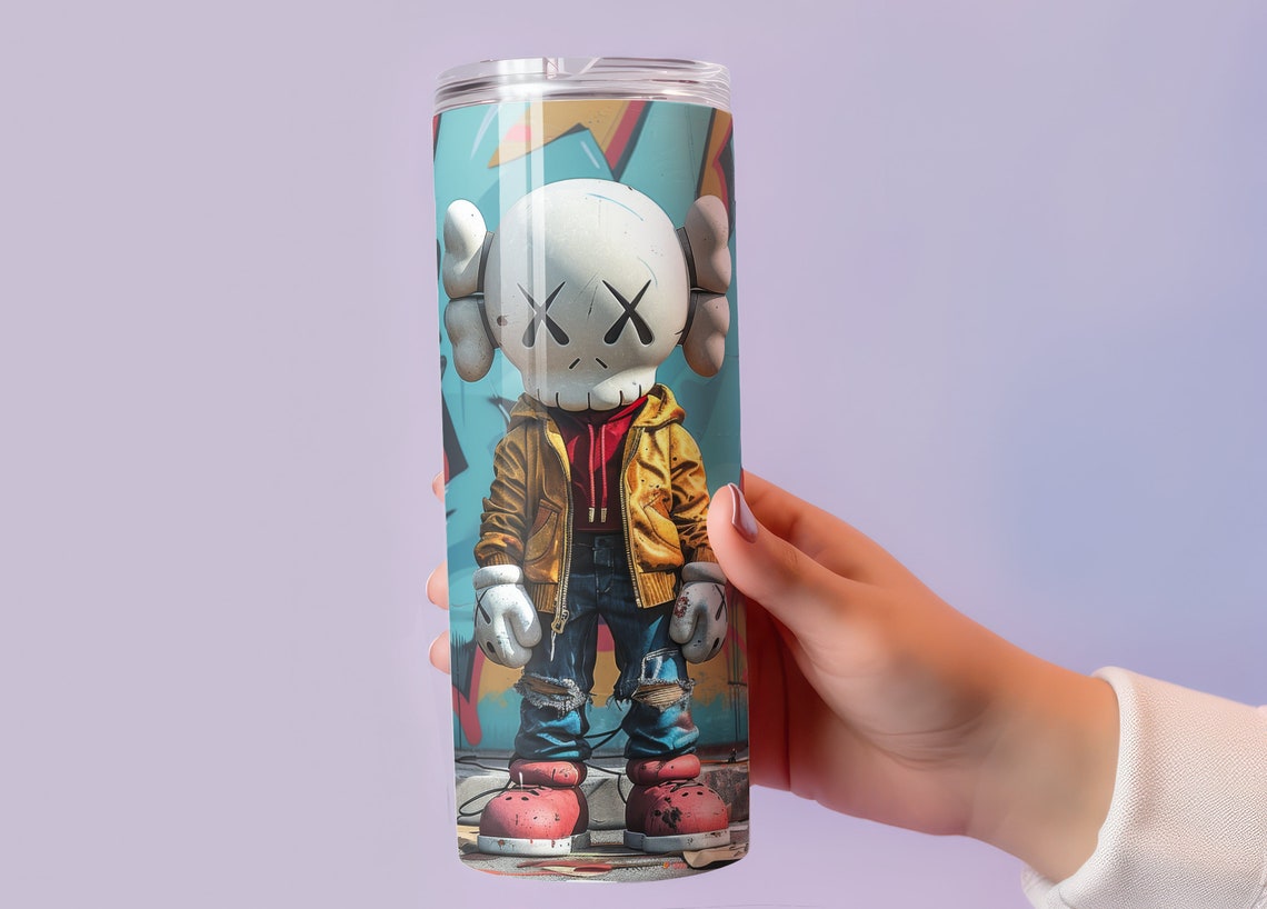 Kaws Tumbler Wrap, 20oz Skinny Tumbler Kaws Wrap PNG, Tumbler ...