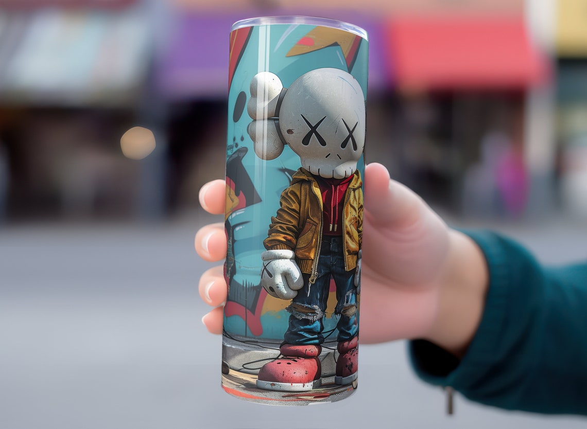 Kaws Tumbler Wrap, 20oz Skinny Tumbler Kaws Wrap PNG, Tumbler ...
