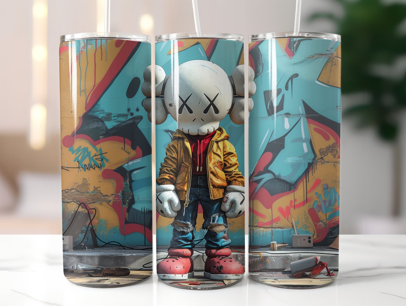 Kaws Tumbler Wrap, 20oz Skinny Tumbler Kaws Wrap PNG, Tumbler ...