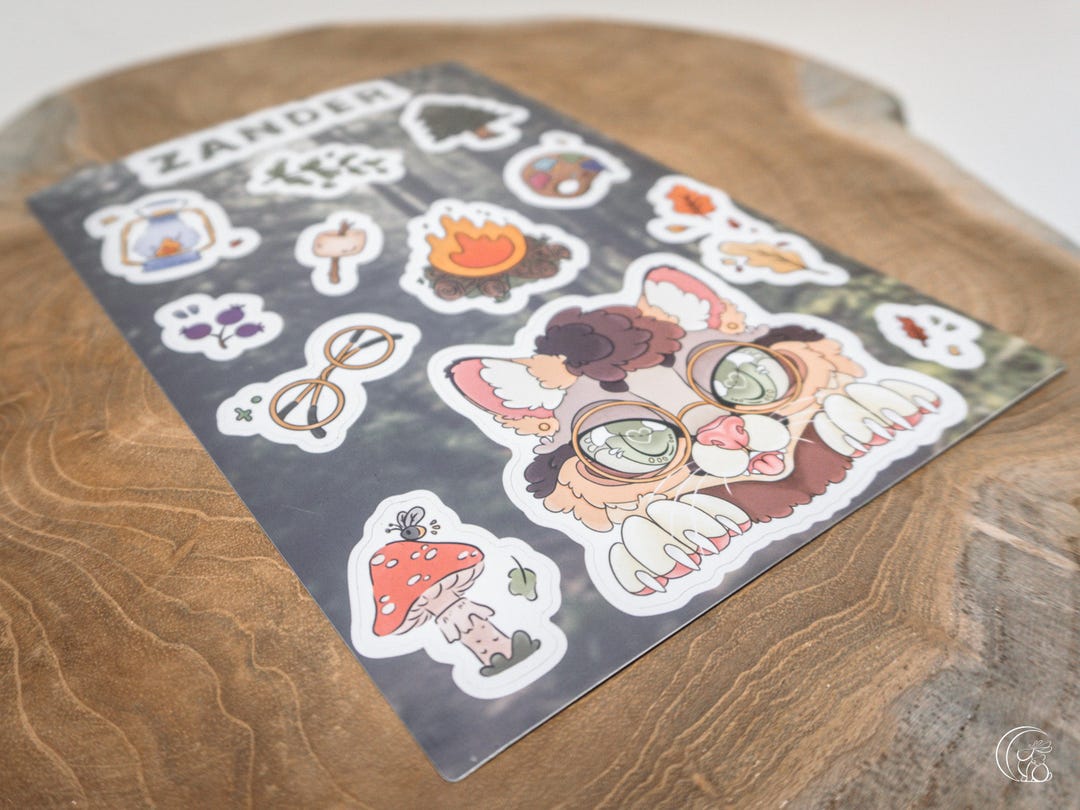 Zander Sticker Sheet Furry Stickers Fursona Cat Margay Andean Mountain ...