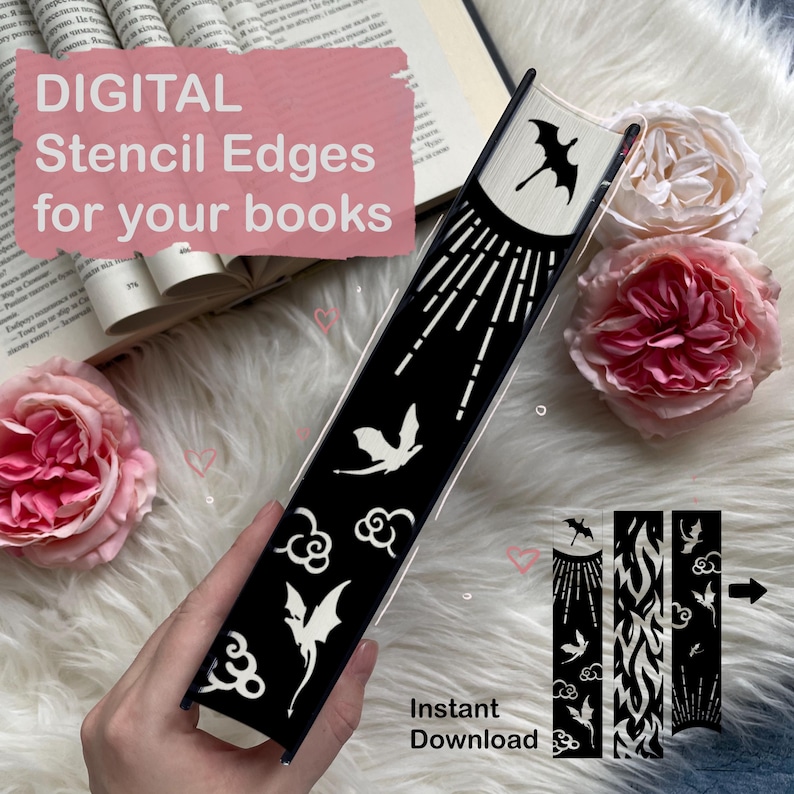 Iron Flame, Digital File, Stencil Spines for Sprayed Edges, PNG SVG ...