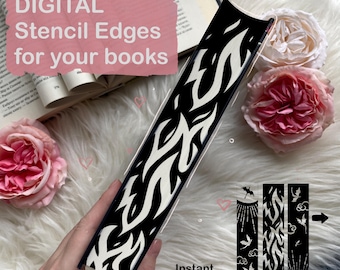 Digital File, Stencil Spines for Sprayed Edges, PNG SVG, Fourth Wing ...