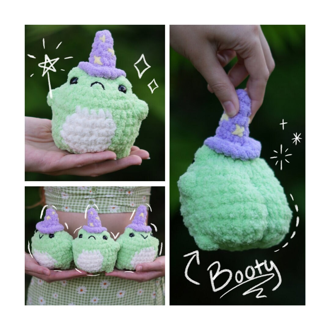 Wizard FROG Stuffed Animal Cheeky Frog Amigurumi Thicc Wizard Frog ...