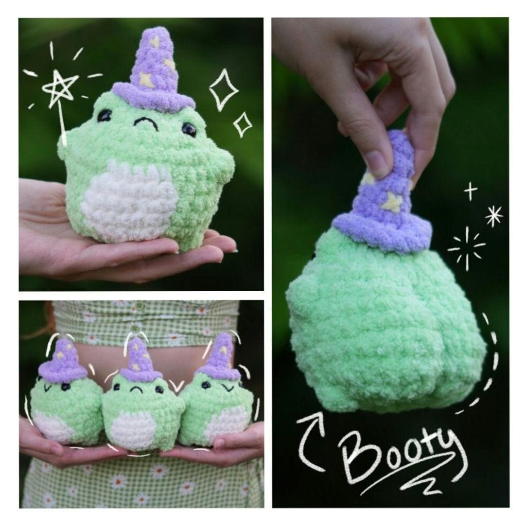 Wizard FROG Stuffed Animal Cheeky Frog Amigurumi Thicc Wizard Frog ...