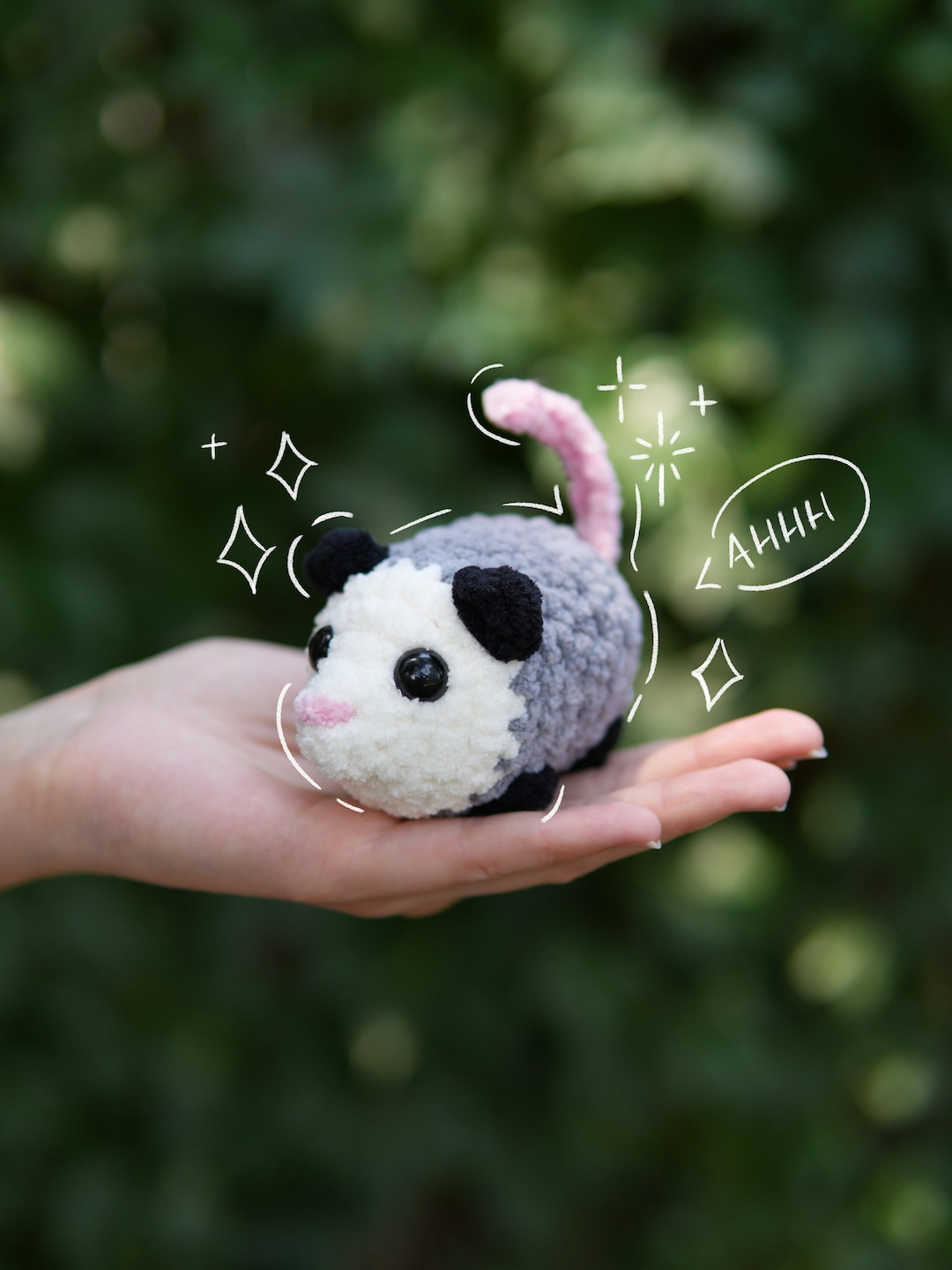 Opossum Amigurumi | Tiny Possum Stuffed Animal | Crochet Possum Plushie ...