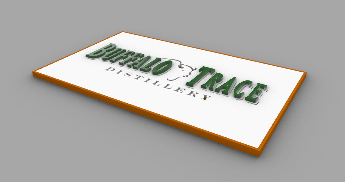 3-layered Buffalo Trace Sign, Logo, Bourbon, Whiskey, Stacked Design ...