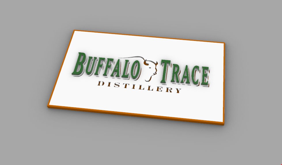 3-layered Buffalo Trace Sign, Logo, Bourbon, Whiskey, Stacked Design ...