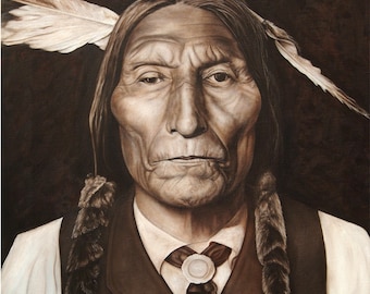 Chief Wolf Robe, Professionally Restored Photograph of Vintage Native ...