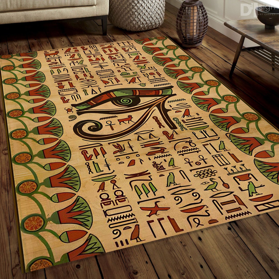 Ancient Egypt Rug, Egypt Rug, Horus Eye Rug, Egypt Decor, Rugs for ...