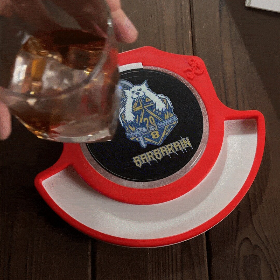 DND Class Coaster, Pressure Sensing Luminous Dice Coaster, Dice Holder ...
