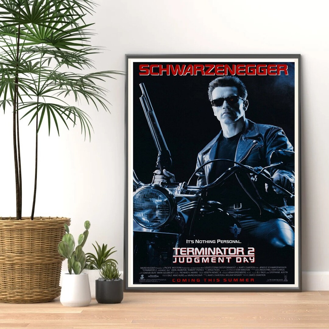 Terminator 2 Judgment Day (1991) Movie Poster Print, Canvas Wall Art ...
