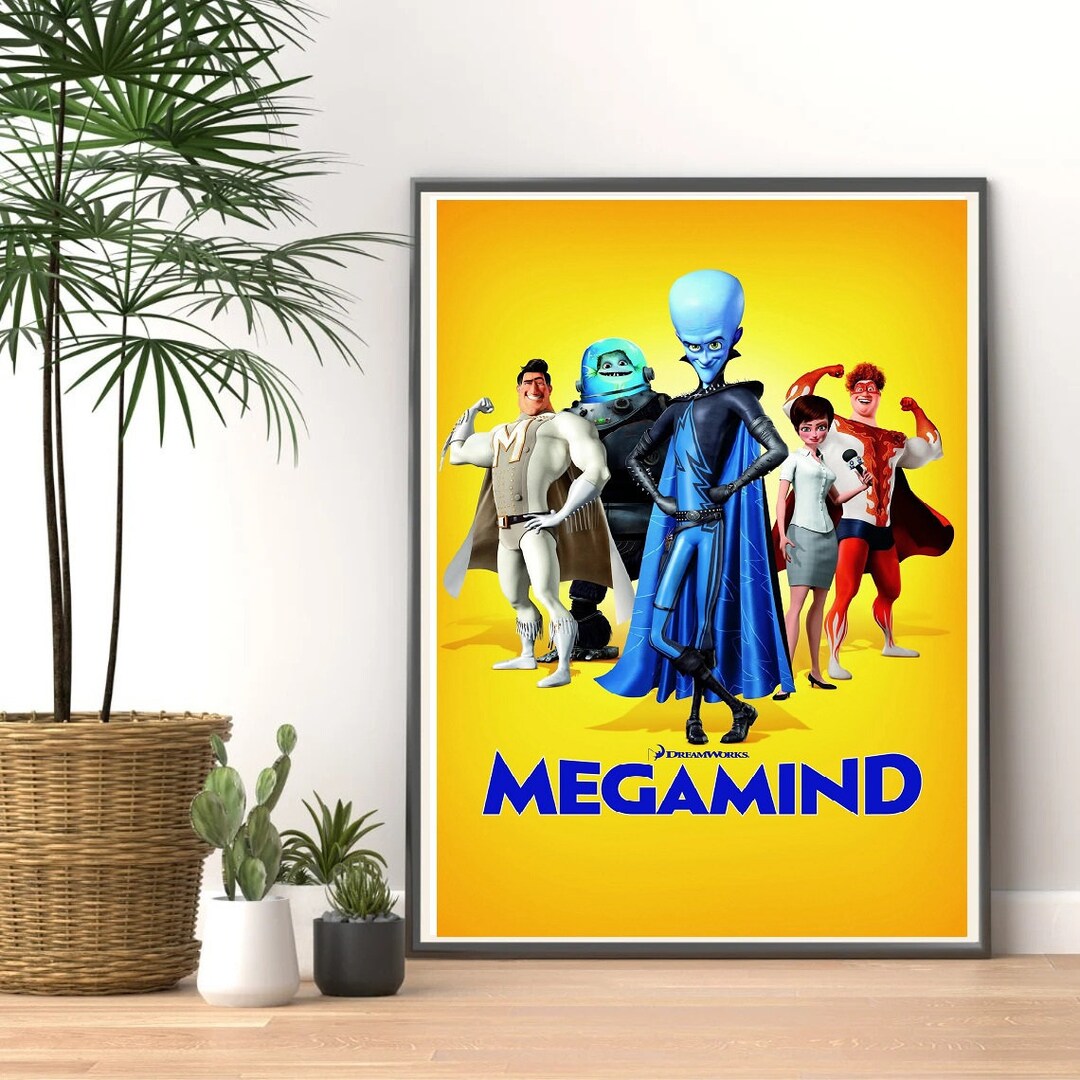 Megamind (2010) Movie Poster Print Canvas Wall Art Room Decor Movie Art ...