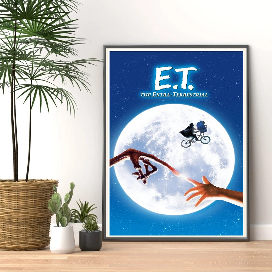 E.T. the Extra-terrestrial Movie Poster Print, Canvas Wall Art, Room ...