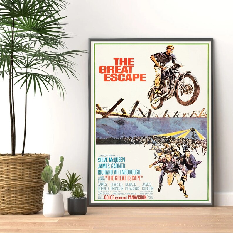 The Great Escape (1963) Movie Poster Print Canvas Wall Art Room Decor ...