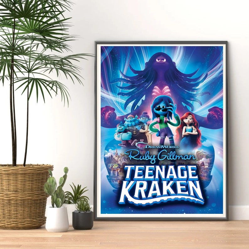 Ruby Gillman, Teenage Kraken Movie Poster Print, Canvas Wall Art, Room ...