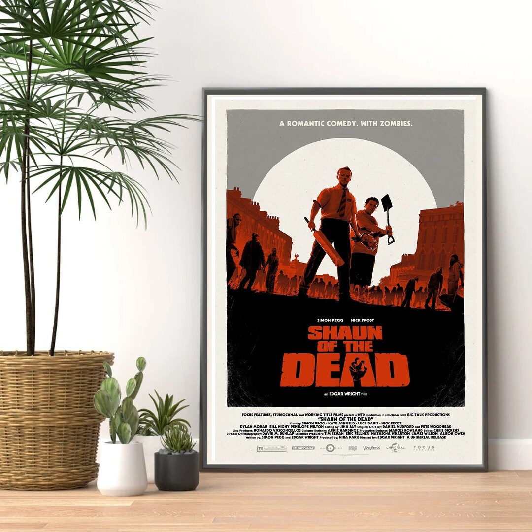 Shaun of the Dead Movie Poster Print, Canvas Wall Art, Room Decor ...