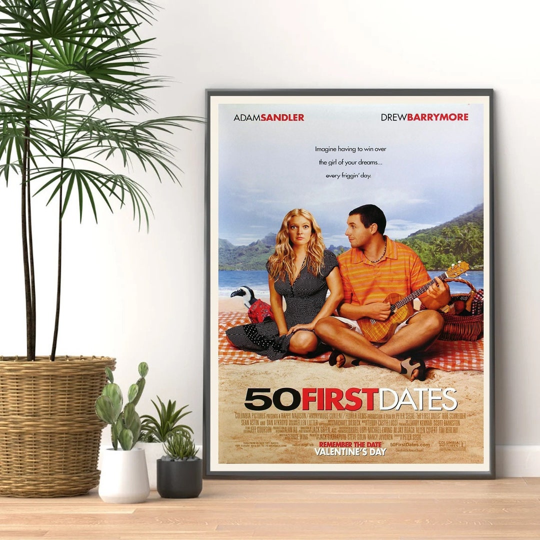 50 First Dates (2004) Movie Poster Print, Canvas Wall Art, Room Decor ...