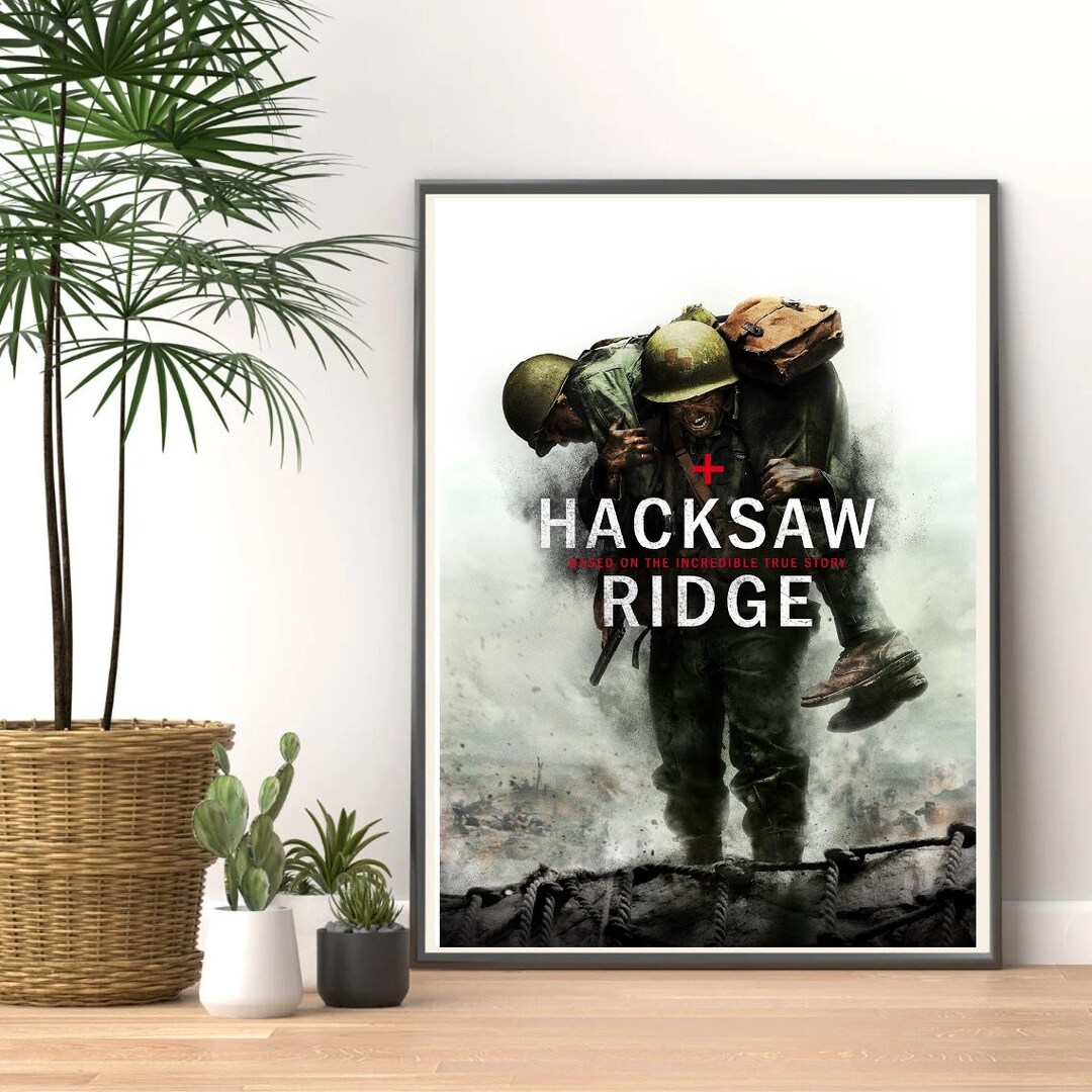 Hacksaw Ridge (2016) Movie Poster Print, Canvas Wall Art, Room Decor ...