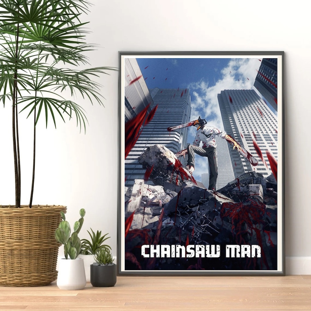 Chainsaw Man (2022) Movie Poster Print, Canvas Wall Art, Room Decor ...
