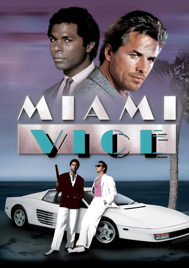 Miami Vice 1984 Movie Poster Print Canvas Wall Art Room Decor Movie Art ...