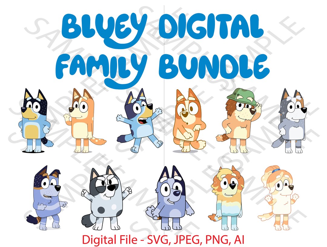 Bluey Show Family Bundle, Bingo and Bluey Family, Bluey, Bluey Parents ...