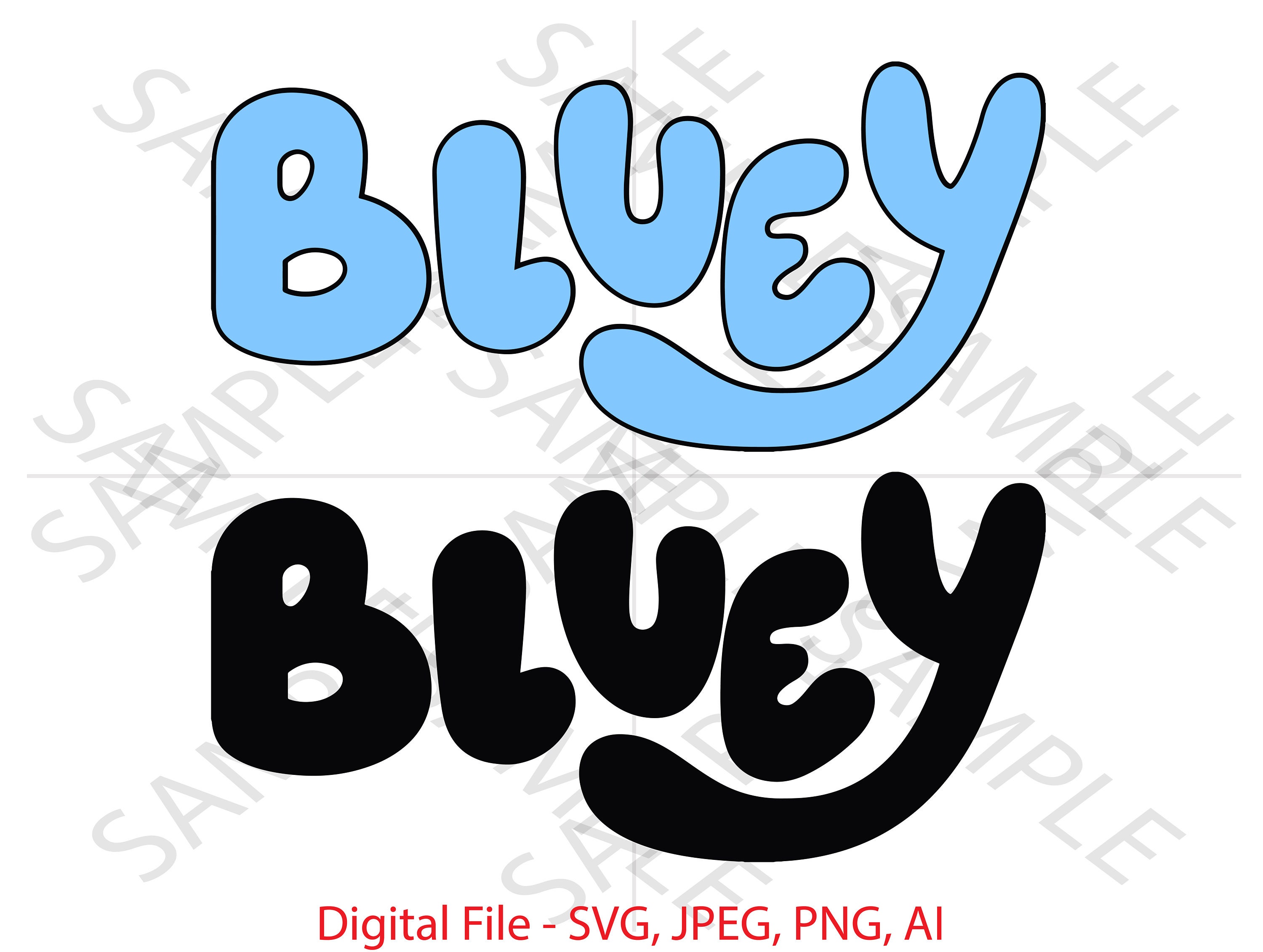 Bluey Text Bundle, Bluey Show Text, Bluey Show, Bluey SVG, Bluey Text ...