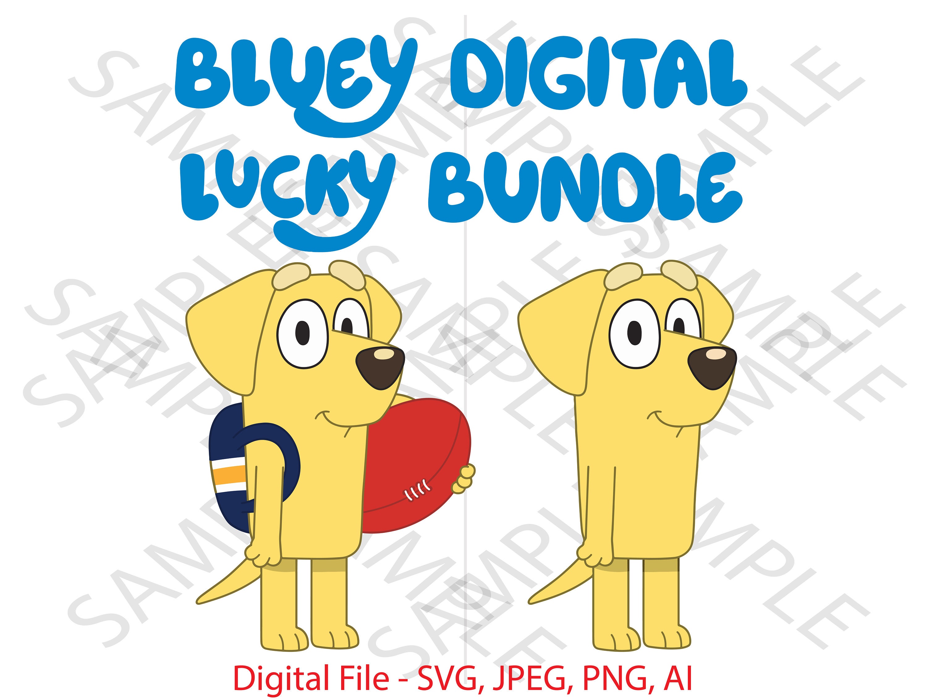 Lucky Bundle, Lucky Bluey, Bluey, Bluey SVG, Lucky Bluey Show, Dibujos animados, Corte de vinilo ...