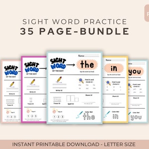 Homeschool Sight Words Bundle | Preschool & Kindergarten Learning ...