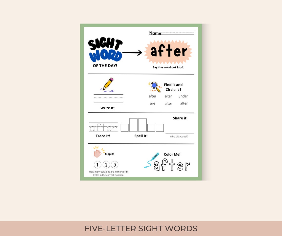 Homeschool Sight Words Bundle | Preschool & Kindergarten Learning ...
