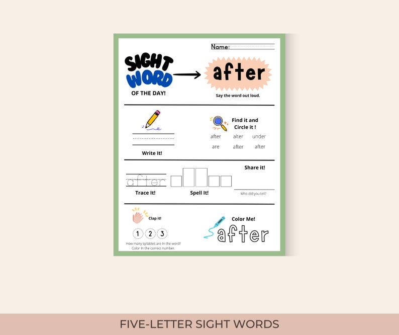 Homeschool Sight Words Bundle | Preschool & Kindergarten Learning ...