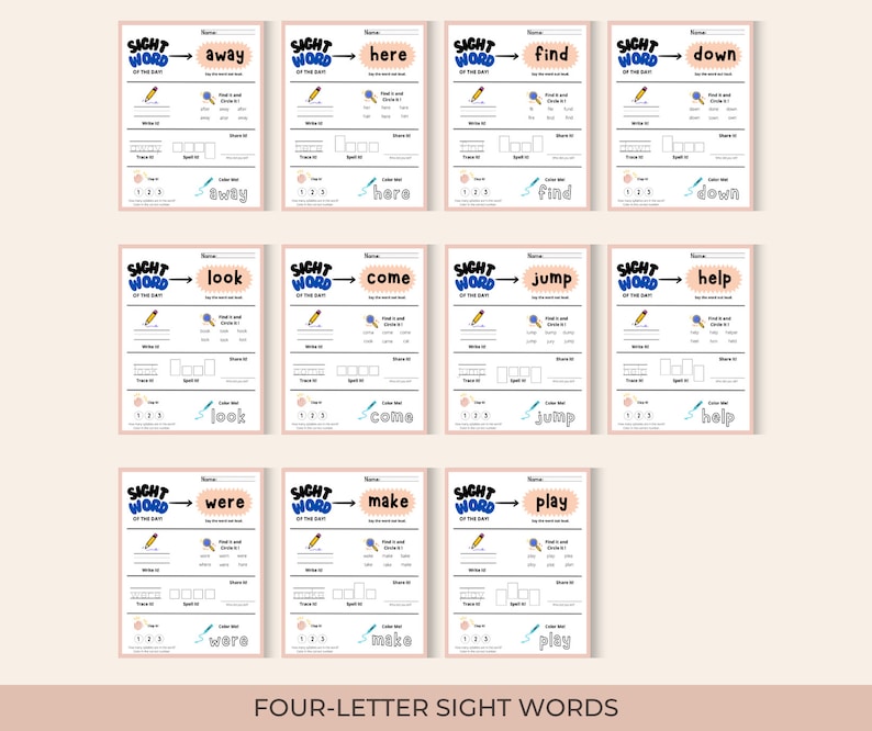 Homeschool Sight Words Bundle | Preschool & Kindergarten Learning ...