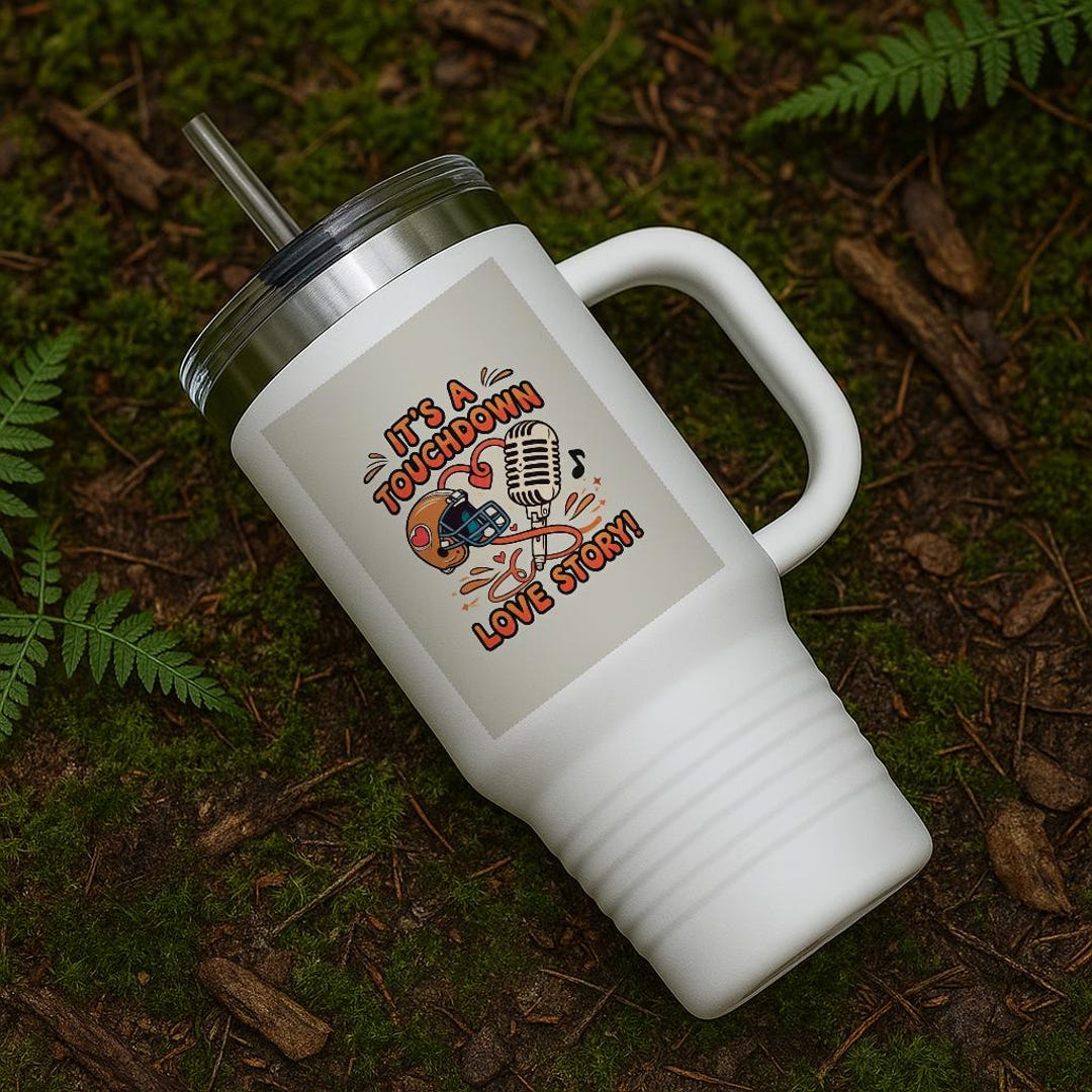Touchdown Love Story Insulated Travel Mug: Football & Music Fan Gift - Etsy
