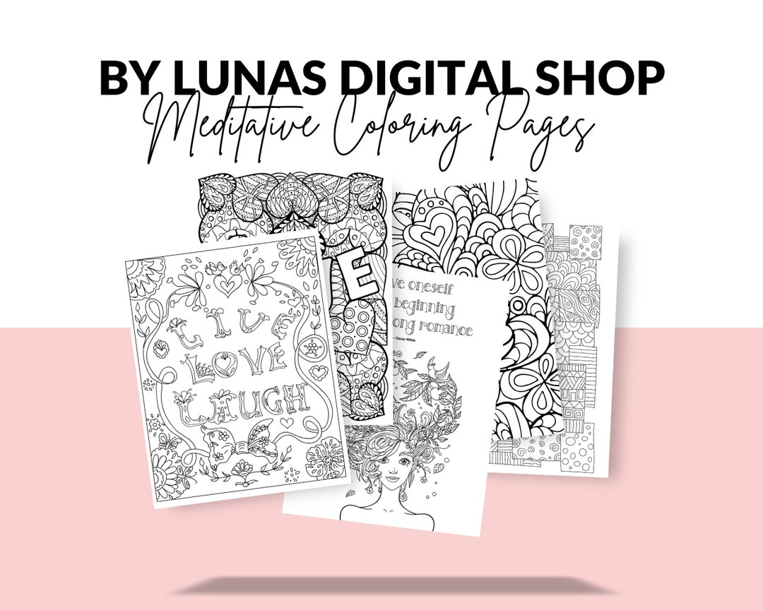 Meditation Coloring Book, Printable Mindfulness Coloring Page, Stress ...