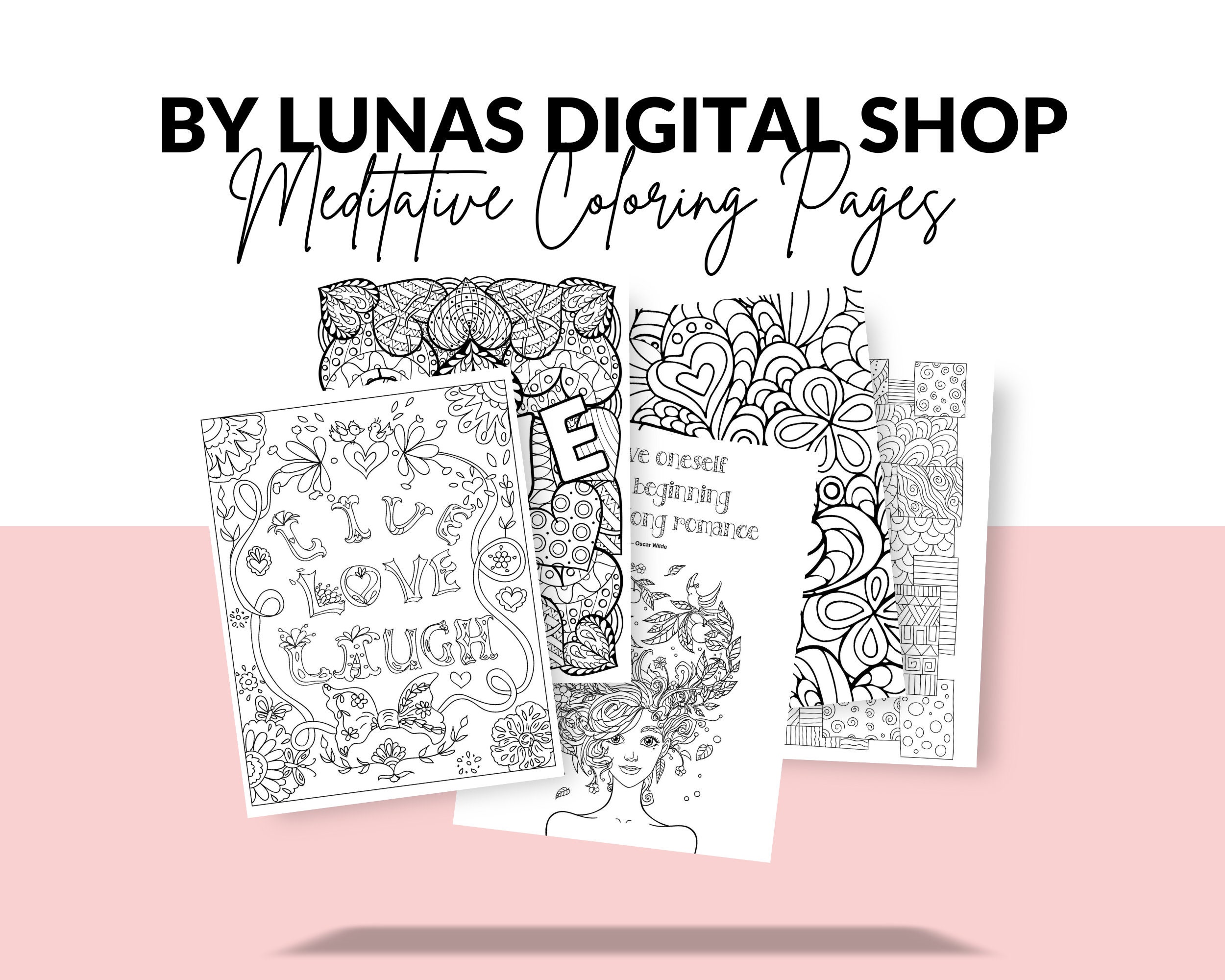 Meditation Coloring Book, Printable Mindfulness Coloring Page, Stress ...