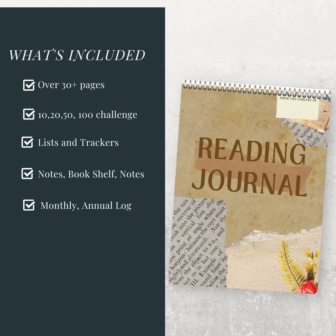 Reading Journal, Digital Journal, Reading Planner, Book Tracker ...