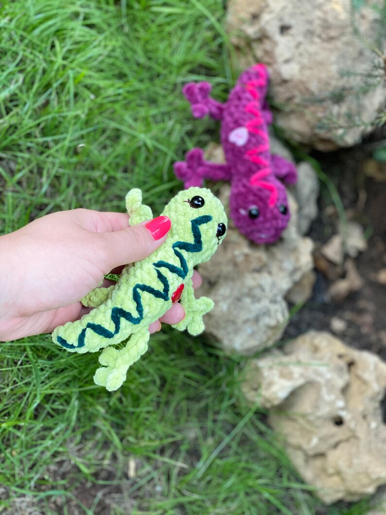 No Sew Crochet Pattern Salamander, Keychain Amigurumi Baby Salamander ...